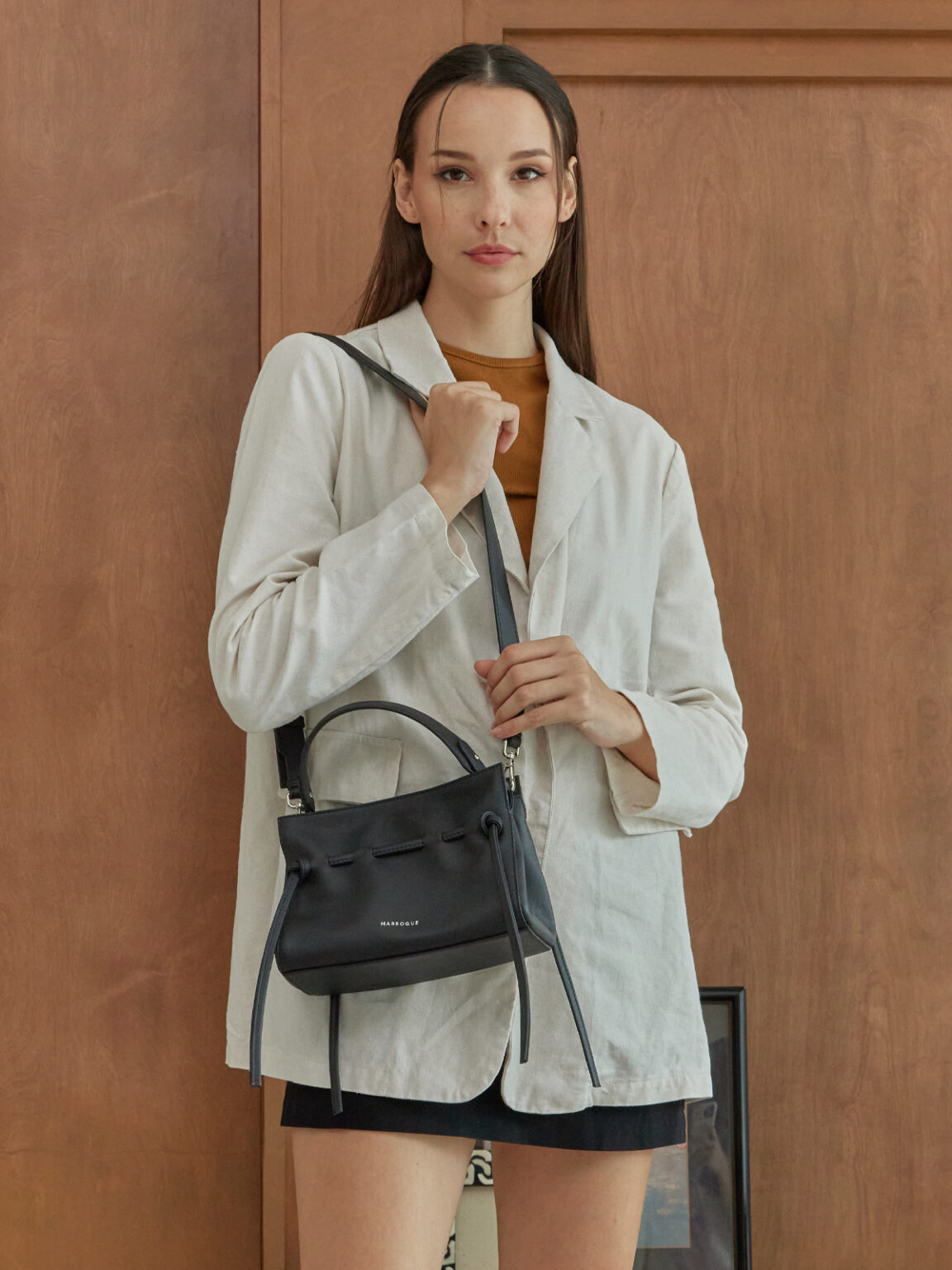 Mini Wendy Midnight Leather Crossbody bag - Marroque TH Official Site ...